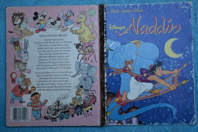 LITTLE GOLDEN BOOK: Disney's ALADDIN. 1993. #107-88. Pink Back Cover ...