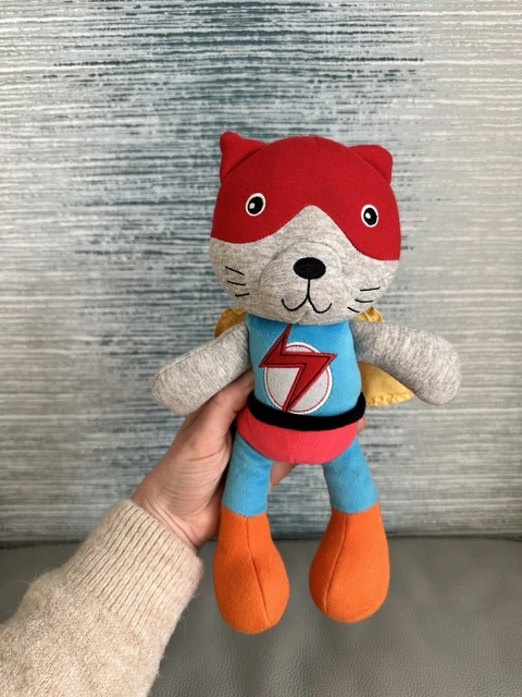 GEORGE SUPERHERO SOFT toy By ASDA plush cuddly cat kitten 11” tall £18. ...
