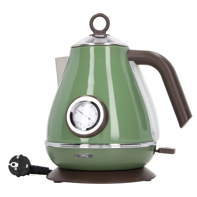 (DARK GREEN)ELECTRIC WATER Kettle Temperature Display Retro Paint ...