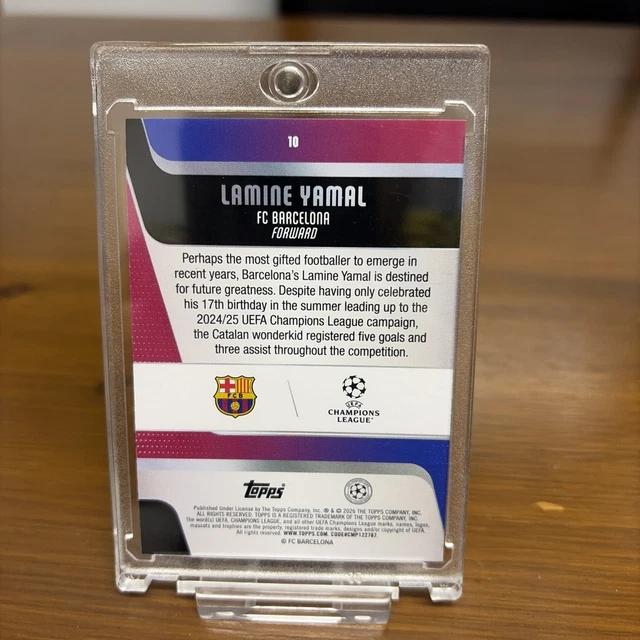 TOPPS UCC FLAGSHIP 2025-26 Lamine Yamal Team Of The Season Yellow £30. ...