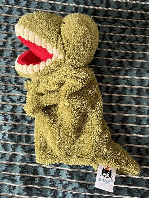JELLYCAT HAND PUPPET Green Dinosaur Plush Cuddly Soft Toy £8.99 ...