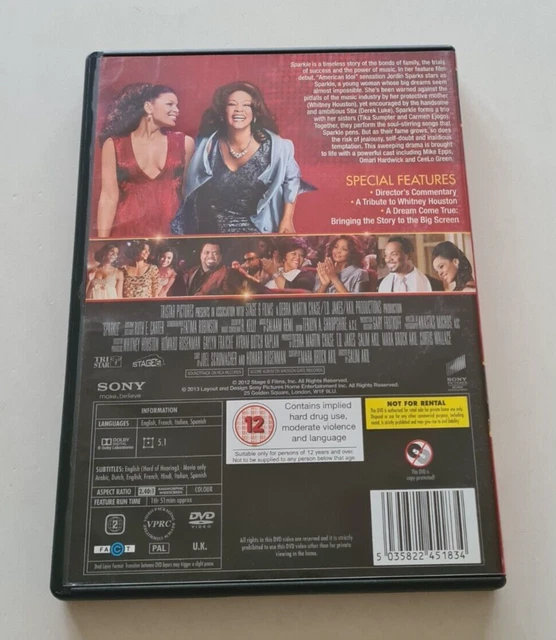 SPARKLE DVD 2012 Jordin Sparks Whitney Houston Derek Luke Mike Epps ...