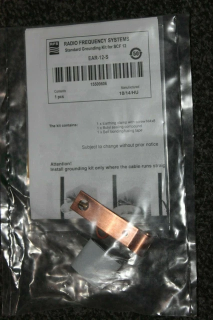 GROUNDING KIT PRE-FORMED Copper strap, for SCF12 Coaxial Cable Radio ...