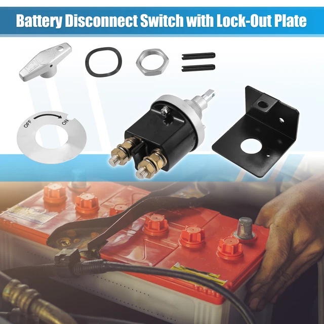 BATTERY DISCONNECT SWITCH with Lock Out Plate Negative for Autos Cars ...