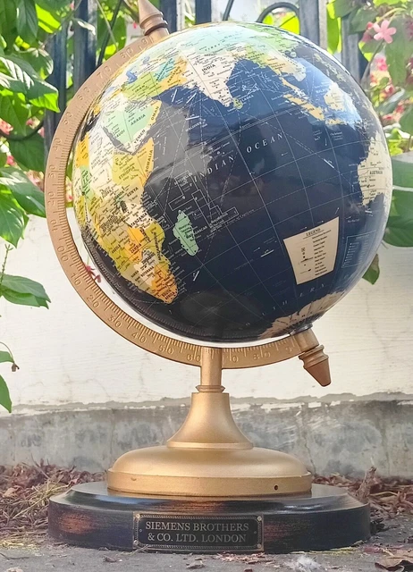 8& GLOBE WORLD Map on Wooden Round Base Office & Home Table Desk Decor ...
