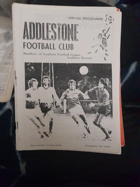 ADDLESTONE FOOTBALL PROGRAMMES x 7 from the 1970s @ 1980s £1.50 ...