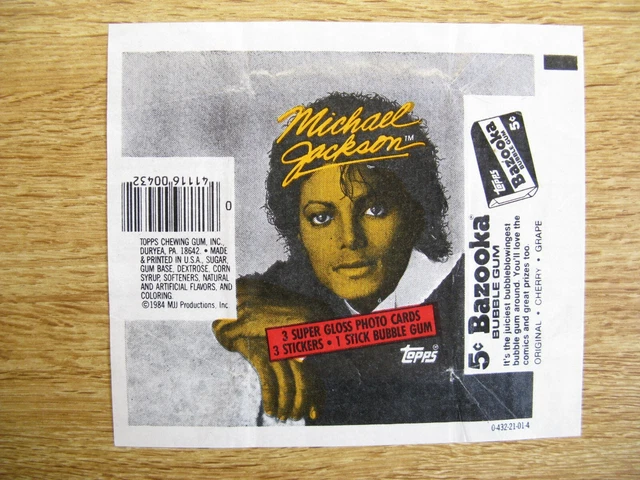 MICHAEL JACKSON BUBBLE Gum Wax Wrapper - Circa 1984 -Topps £3.00 ...