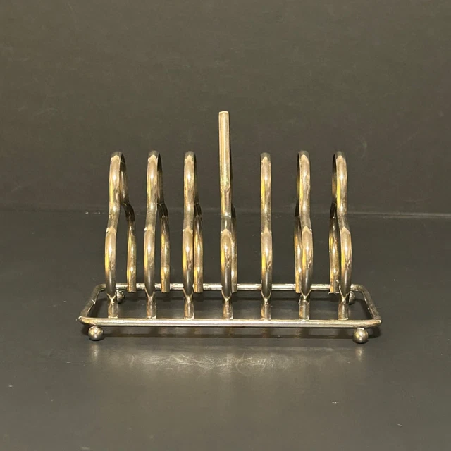 ART DECO SILVER-PLATE English Toast Caddy Letter Rack Stunning and ...