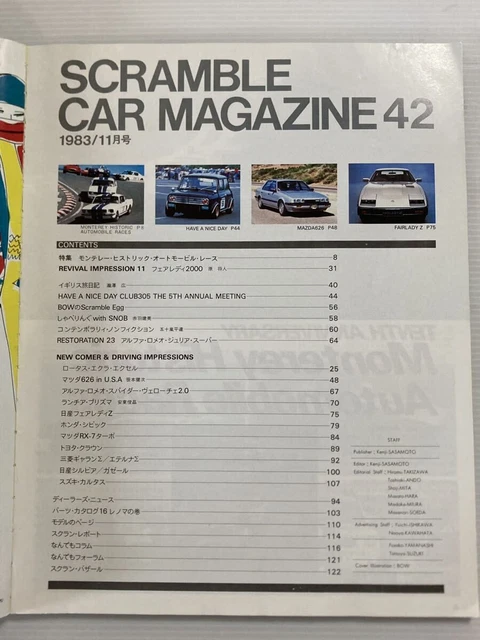 SCRAMBLE CAR MAGAZINE 42 Monterey Historic Automobile Race / Datsun ...