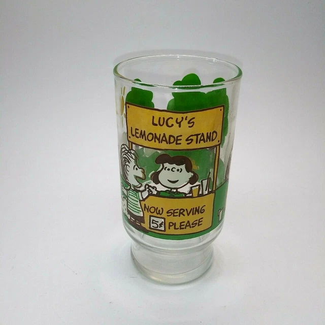 Vintage 1966 Peanuts Lucys Charlie Brown Lemonade Stand Drinking Glass Linus 999 Picclick