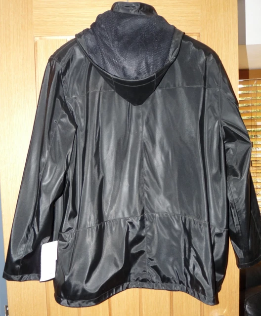 VINTAGE C&A SHINY black nylon polyamide raincoat jacket & hood £15.77 ...