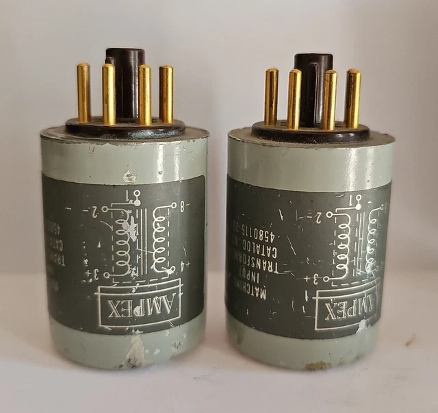 PAIR AMPEX 4580116-20 Vintage Plug-In Bridging Input Transformer w ...