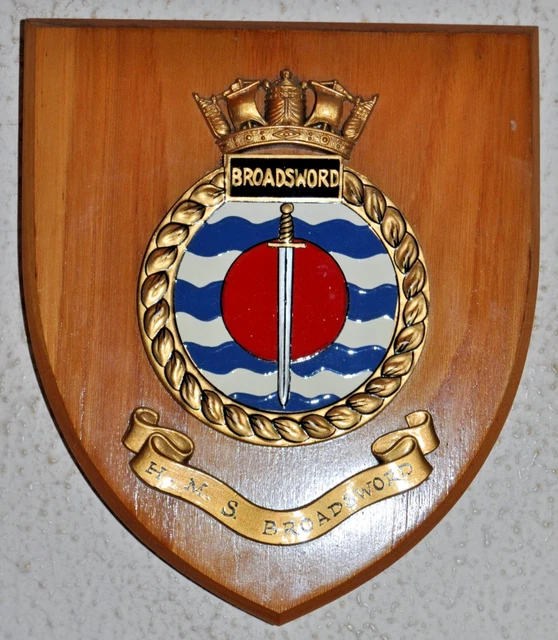 HMS BROADSWORD WALL shield plaque Royal Navy RN £35.00 - PicClick UK