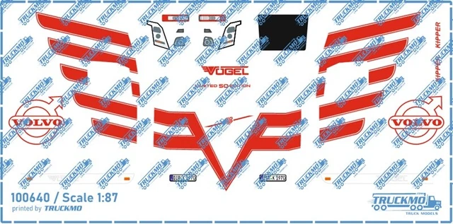 TRUCKMO DECALS VÖGEL Transporte Volvo FH12 Globetrotter XL 100640 1:87 ...