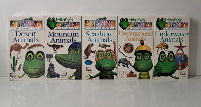 VINTAGE AMAZING ANIMALS Henry VHS Tapes 5 Two New Sealed Slimy Scary ...