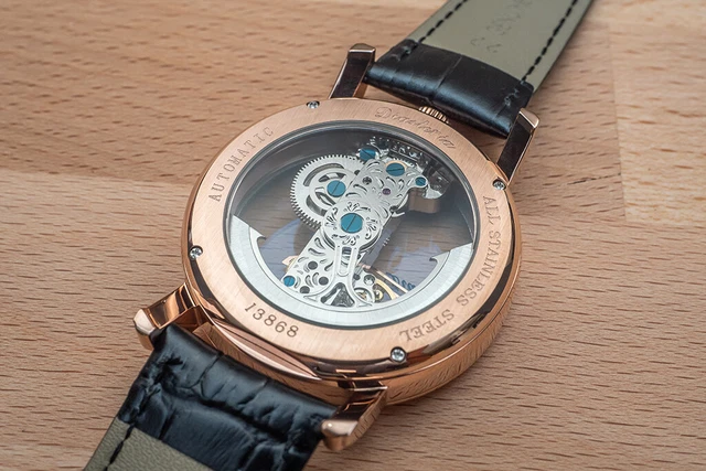 MENS LUXURY BLING Bridge Automatic Mechanical Watch - Rose Gold Black ...