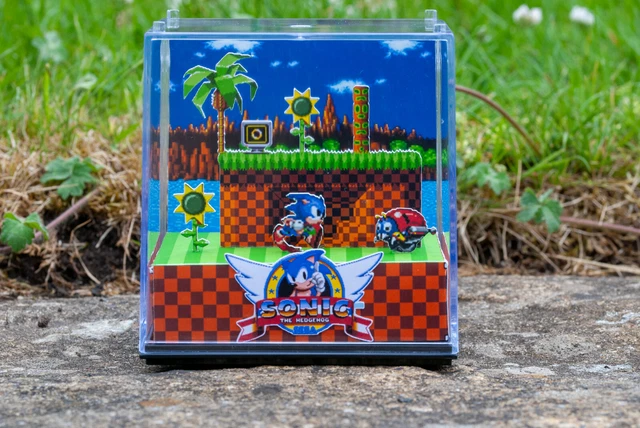 SONIC THE HEDGEHOG - Green Hill Zone - 3D Game Cube Diorama $60.59 ...