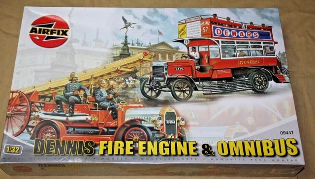 AIRFIX DENNIS FIRE Engine & Omnibus Model Kit 09441 1/32 Scale Medium ...