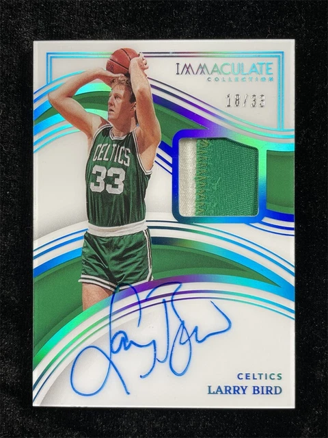 2022-23 PANINI IMMACULÉE Larry Bird GU patch numéro de maillot auto /33 ...