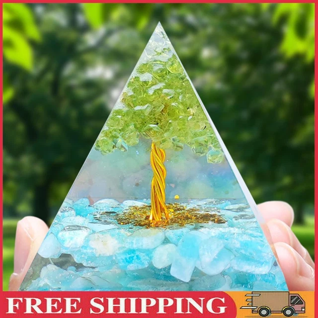 CRYSTAL ENERGY PYRAMID Tree of Mold Wealth Prosperity Heal Gem EUR 8,18 ...