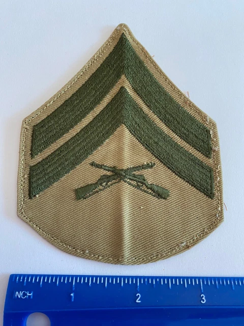 USMC TAN GREEN Corporal Enlisted Rank Patch US Marine Corps INV9396 $4. ...