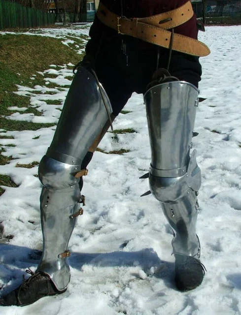 MEDIEVAL LEG ARMOR Knight Steel Gothic Set Guard Full Greaves Warrior ...
