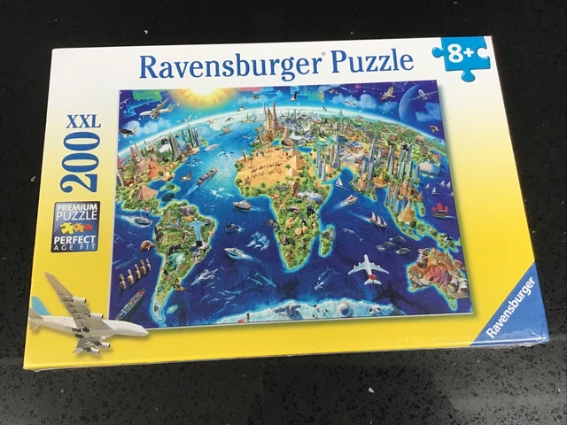RAVENSBURGER WORLD LANDMARKS Map Puzzle XXL 200 Piece Jigsaw 12722 Ages ... RAVENSBURGER WORLD LANDMARKS Map Puzzle XXL 200 Piece Jigsaw 12722 Ages ...