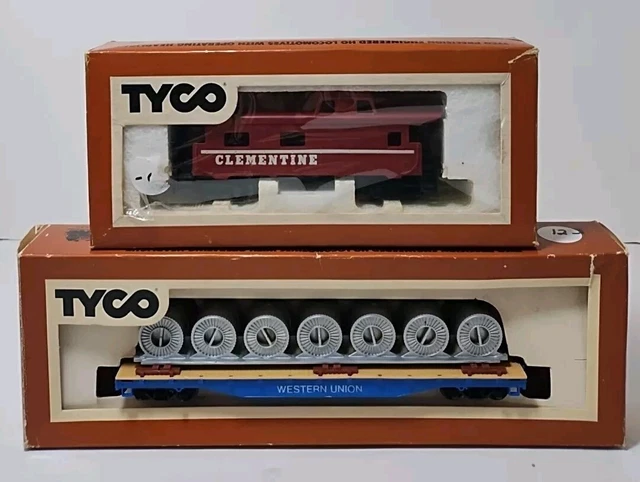 VINTAGE TYCO HO Scale 335B And 327-50 Caboose And Union Cable Reel ...