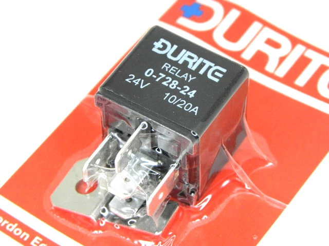 24 VOLT 20 amp 5 pin changeover relay Durite 0-728-24 $16.68 - PicClick
