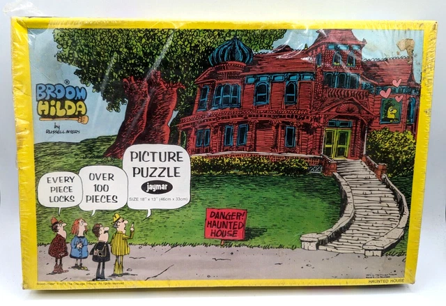 VINTAGE BROOM HILDA Jigsaw Puzzle 1977 Comic Strip R. Myers HAUNTED ...