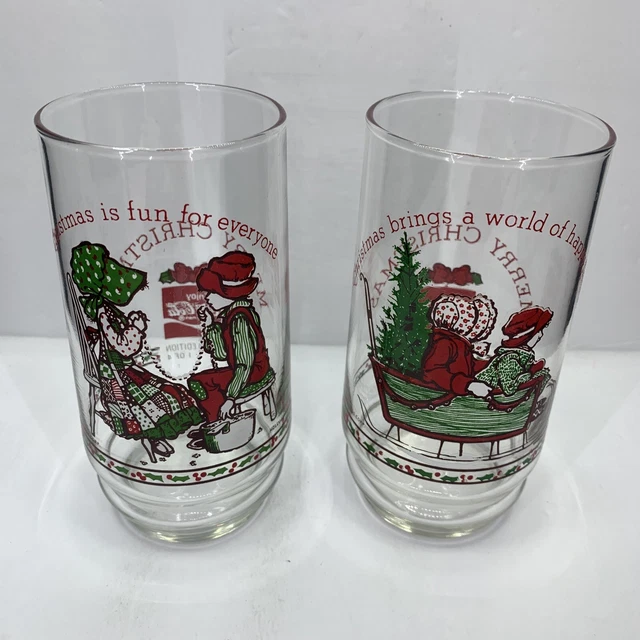Vintage Hollie Hobbie Christmas Coca Cola Limited Edition Glass Tumbler