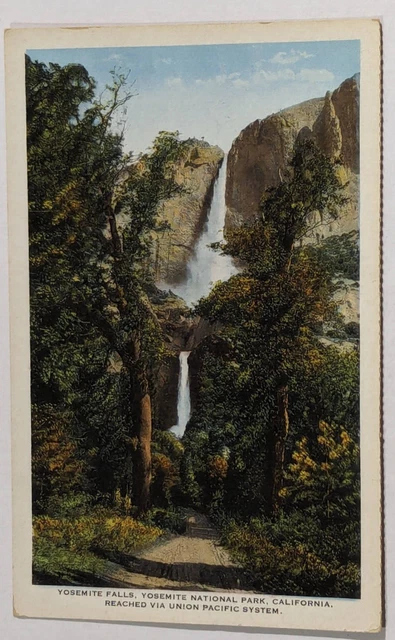 UNION PACIFIC SYSTEM Pictorial Post Card - Yosemite Falls, National ...