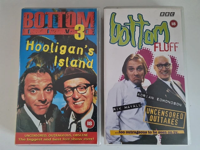 BOTTOM VHS BUNDLE X2 Fluff/Hooligans Island (VHS 1996) Rik Mayall Ade ...