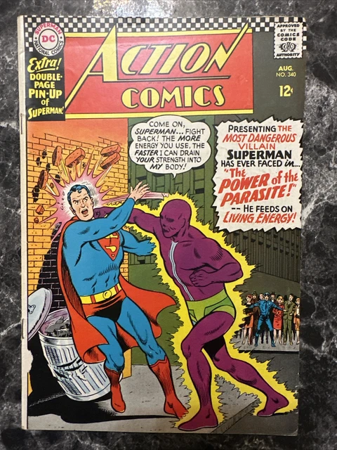 ACTION COMICS #340 1966 1 agosto parassita DC Comic Superman gradabile ...