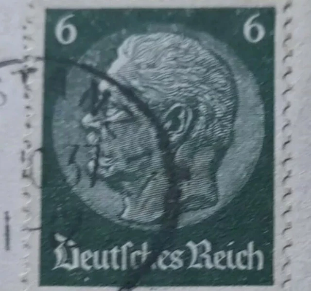 BRIEFMARKE DEUTSCHES REICH Hindenburg 6 Pfenning-Karte vom Bodensee ...