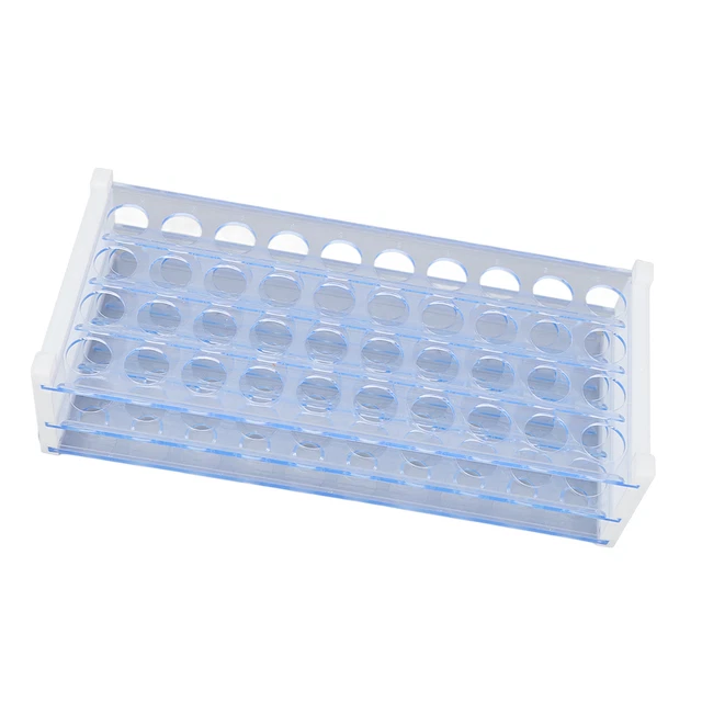 PLASTIC TEST TUBE Rack Professional School Laboratory 50 Holes Test ...