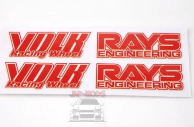 RED RAYS VOLK racing Wheel Stickers/decals x8,RWB/hellaflush/speed star ...