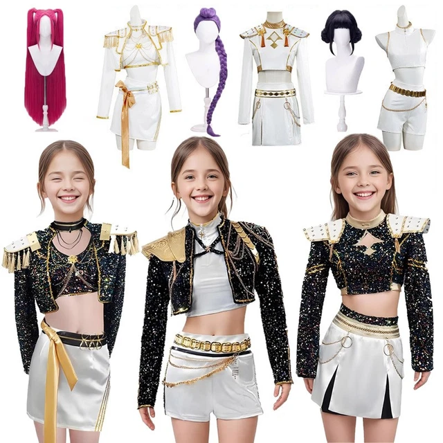 KIDS GIRLS K-POP: Demon Hunters Rumi Mira Zoey Cosplay Costume Dress Book Week $35.03 - PicClick AU