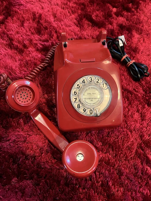 VINTAGE GPO RED Rotary Dial Telephone £31.90 - PicClick UK