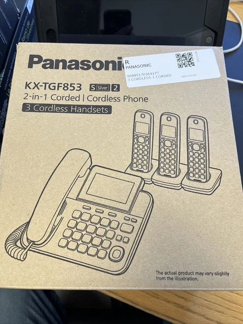 PANASONIC HOME PHONE System 1 Base and 3 Cordless Handsets Open box ...