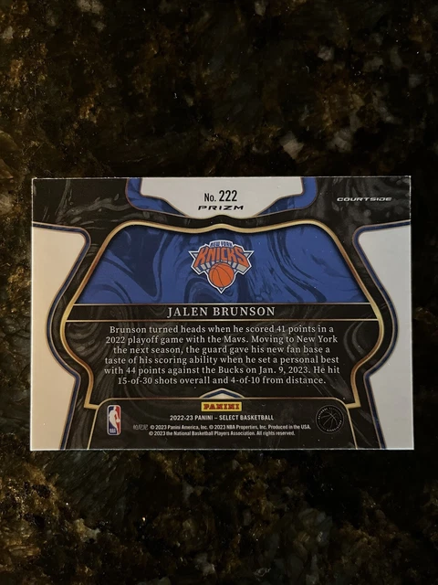 FLASH ORANGE JALEN Brunson 2022-23 Select Courtside #222 New York ...