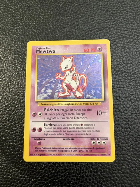 EXC MEWTWO - 10/102 - Pokemon Base Set Unlimited Holo Rare Card WOTC NM ...