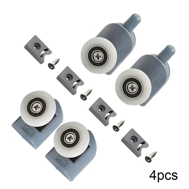 4 SINGLE SHOWER Screen Door Rollers/Runners/Wheels/Rope Rollers 25mm ...