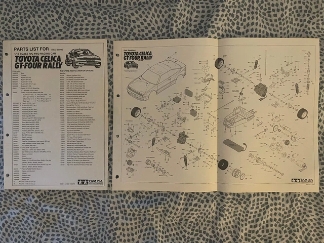 TAMIYA ORIGINAL EXPLODED Diagram Parts Guide Toyota Celica GT-Four ...