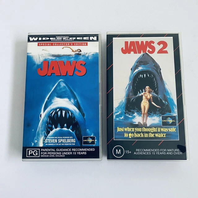 JAWS VHS VIDEO Tape Bundle - Jaws (VHS, 1975) Jaws 2 (VHS, 1978) Horror Movies $40.00 - PicClick AU