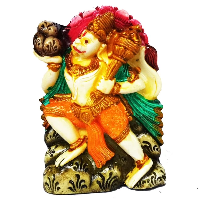 POOJA OFFICE MANDIR Resin Lord Hanuman Ji Idol Home Decoration Murti ...