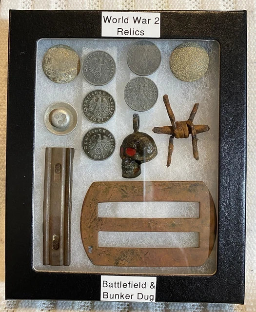 WW2 BUNKER DUG Relics,German Equipment Buckle,Elite Force Skull Pendant ...