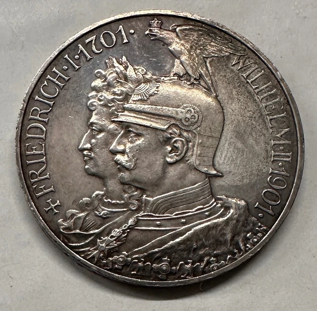 5 MARK PREUSSEN 1901 Friedrich Wilhelm I. Silber Münze J. 106 Sehr Gut ...