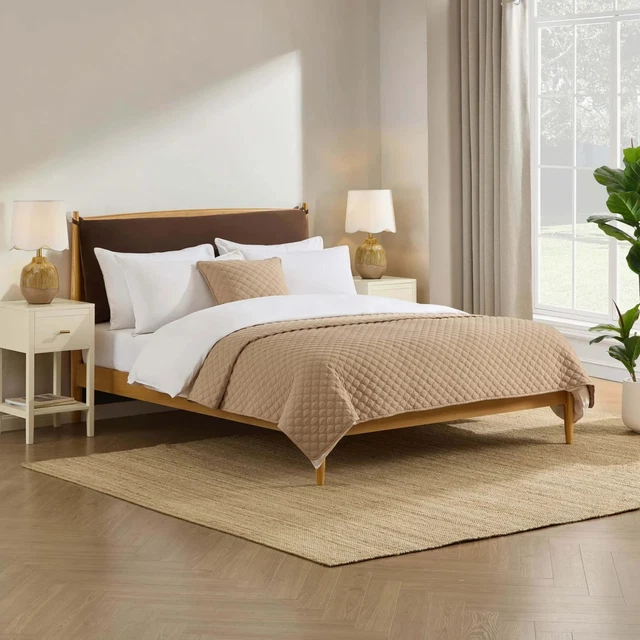 KING SIZE Rotterdam Light Wood Bed Frame - Cappuccino £300.00 - PicClick UK
