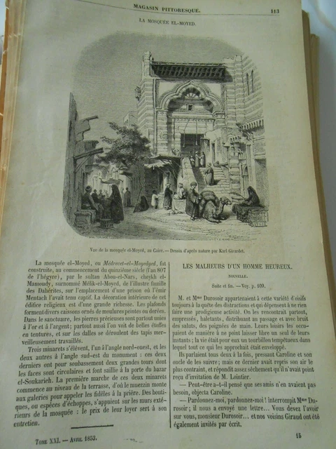 LA MOSQUÉE EL Moyed au Caire Egypte 1853 Gravure Print Article EUR 3,50 ...